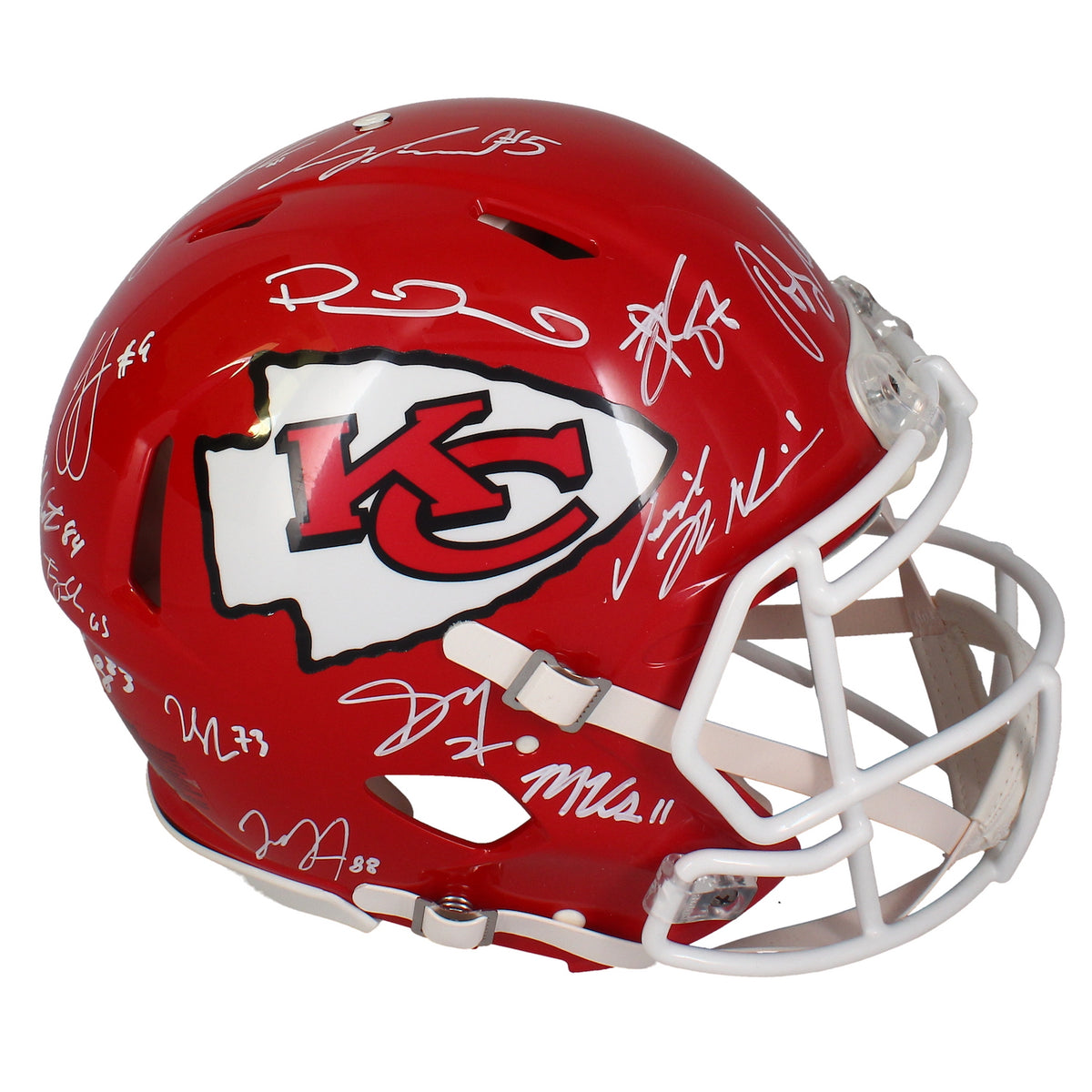 Kansas City Chiefs SB 57 Team Signed Helmet Mahomes, Kelce, Reid + 23 ...